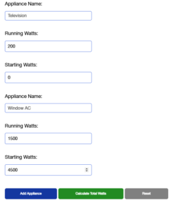 Appliance Wattage Chart & Energy Usage Calculator